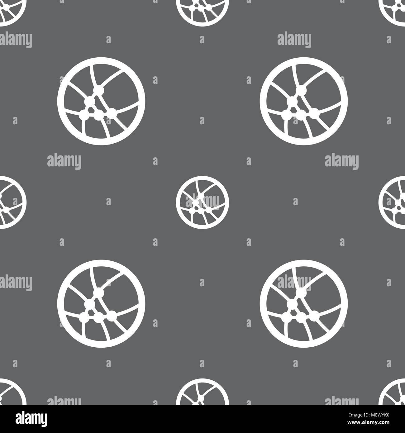 Basketball icon sign. Seamless pattern on a gray background. Vector ...