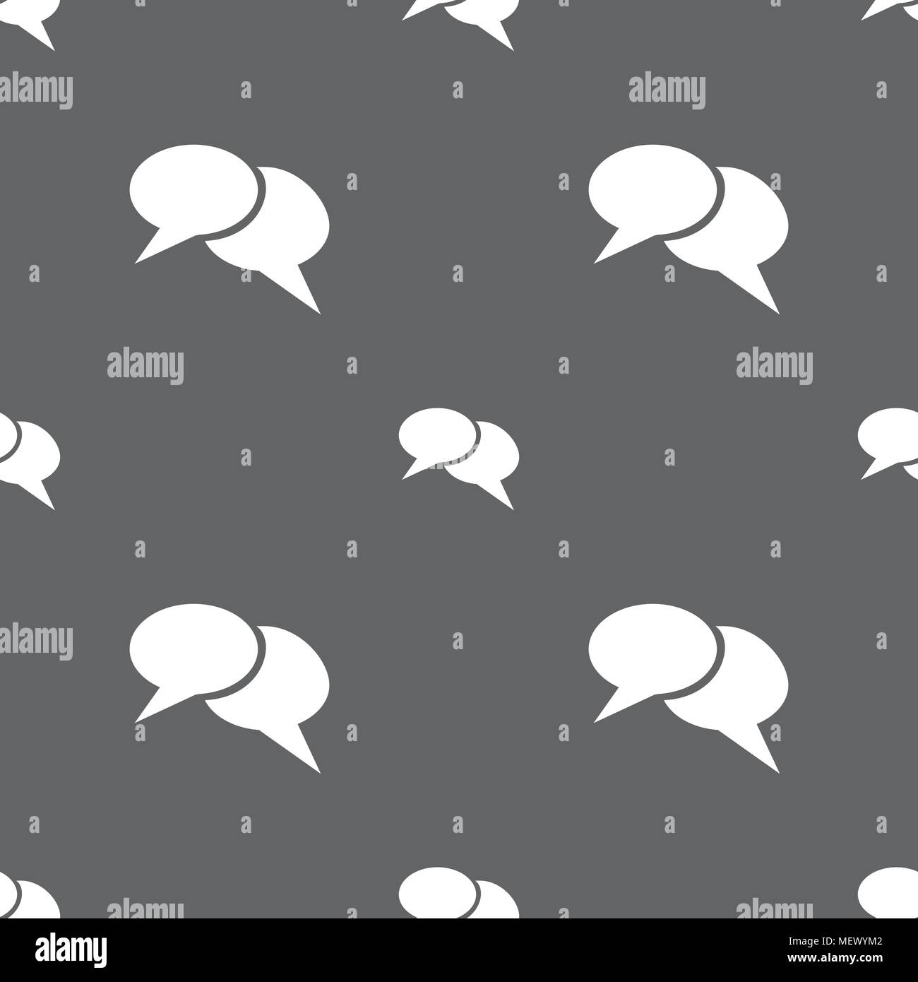 Speech bubble icons. Think cloud symbols. Seamless pattern on a gray ...