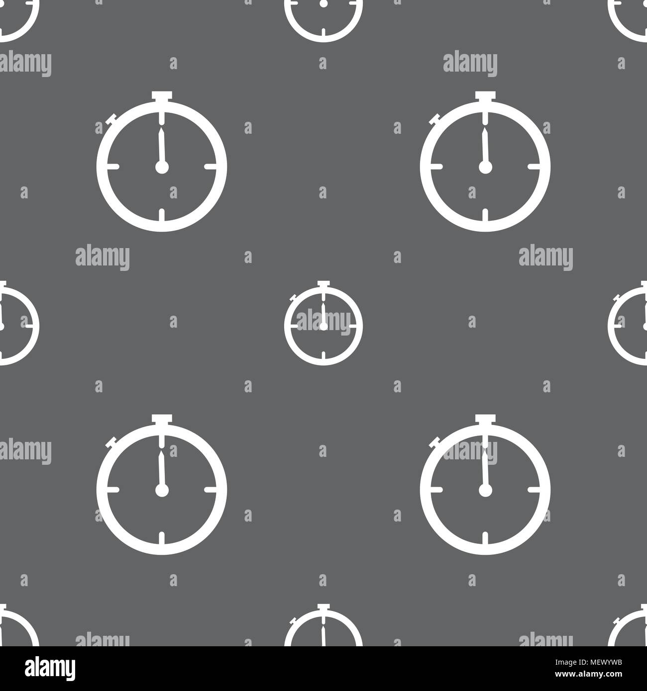 Timer sign icon. Stopwatch symbol.. Seamless pattern on a gray ...