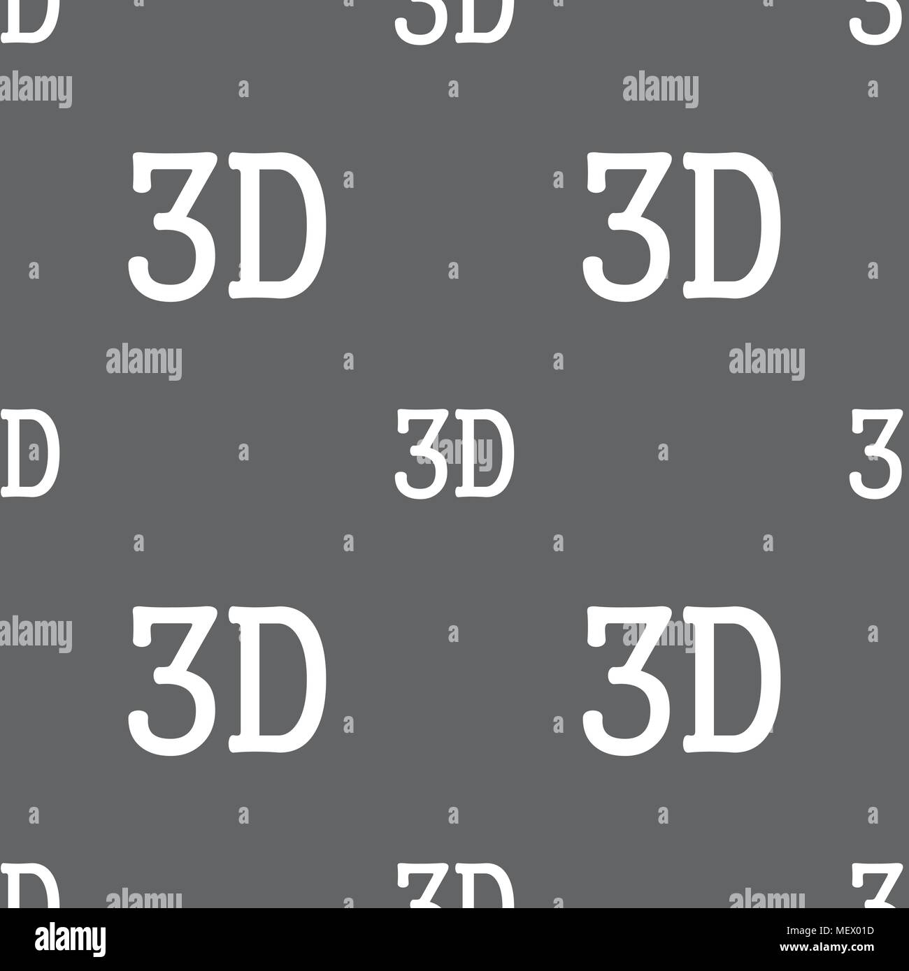 3D sign icon. 3D New technology symbol. Seamless pattern on a gray ...