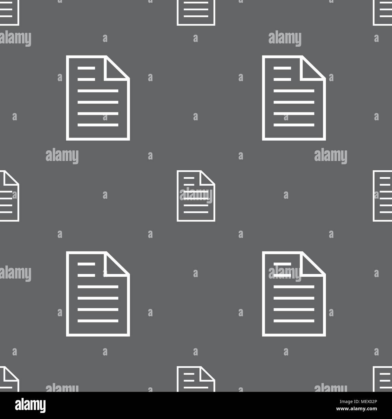 Text file sign icon. File document symbol. Seamless pattern on a gray ...