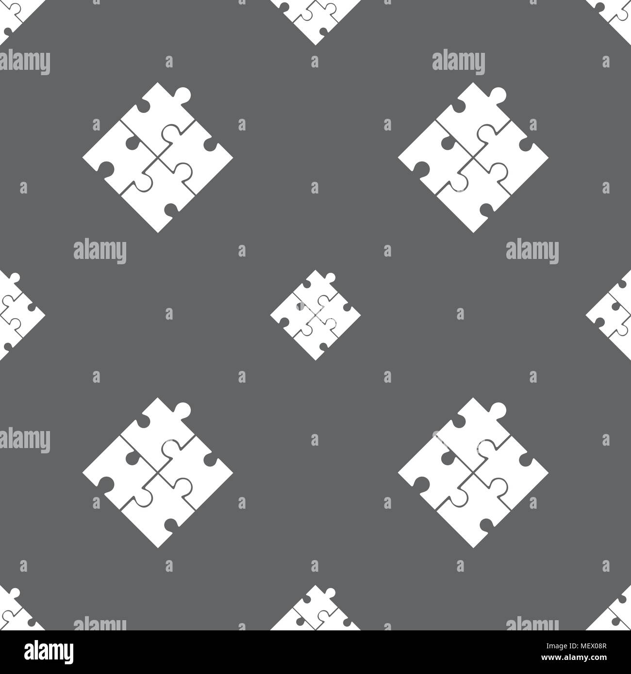 Puzzle piece icon sign. Seamless pattern on a gray background. Vector ...