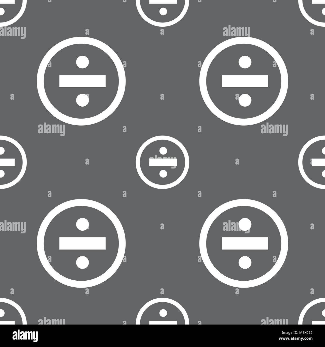 dividing icon sign. Seamless pattern on a gray background. Vector ...