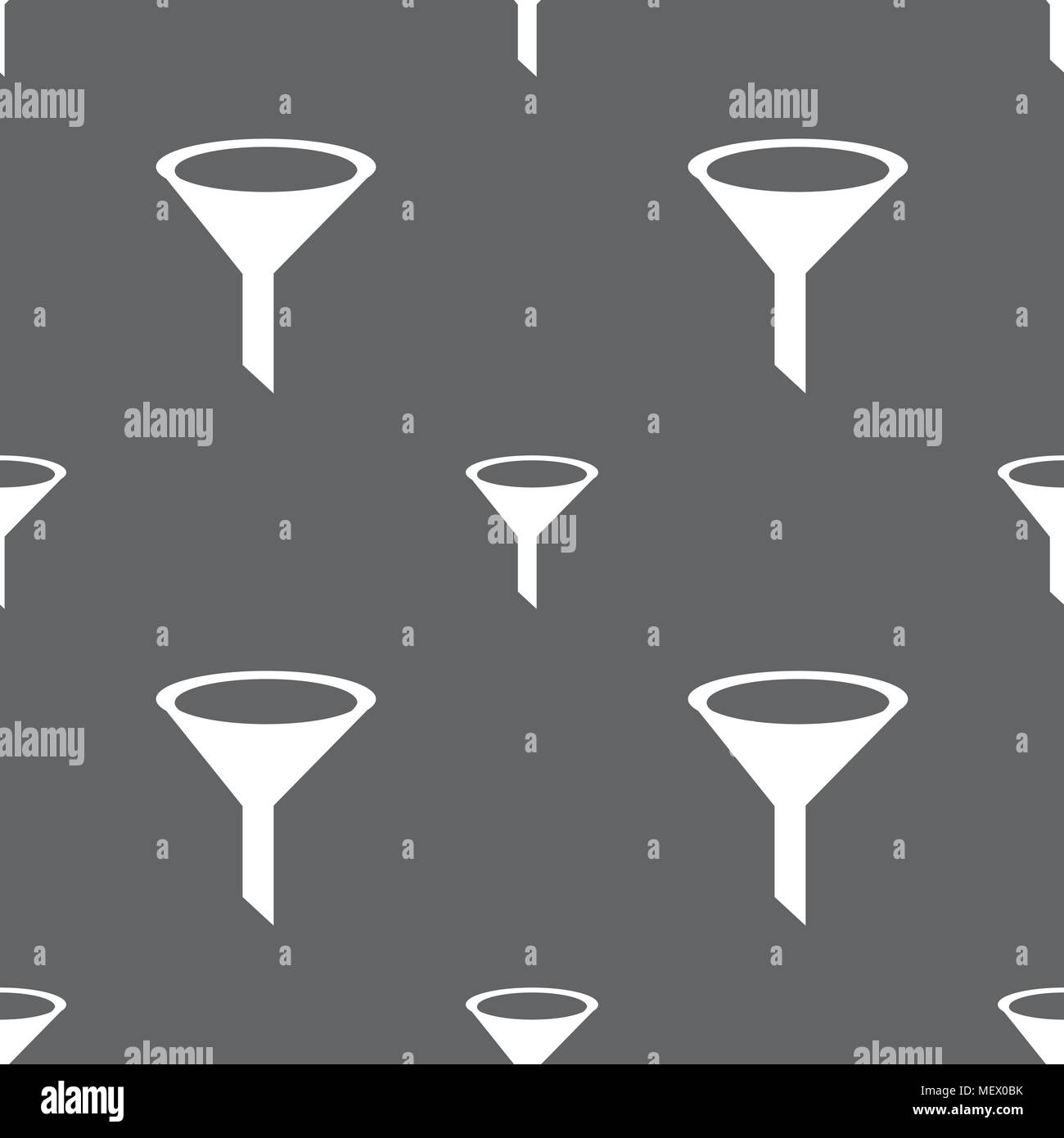 Funnel icon sign. Seamless pattern on a gray background. Vector ...