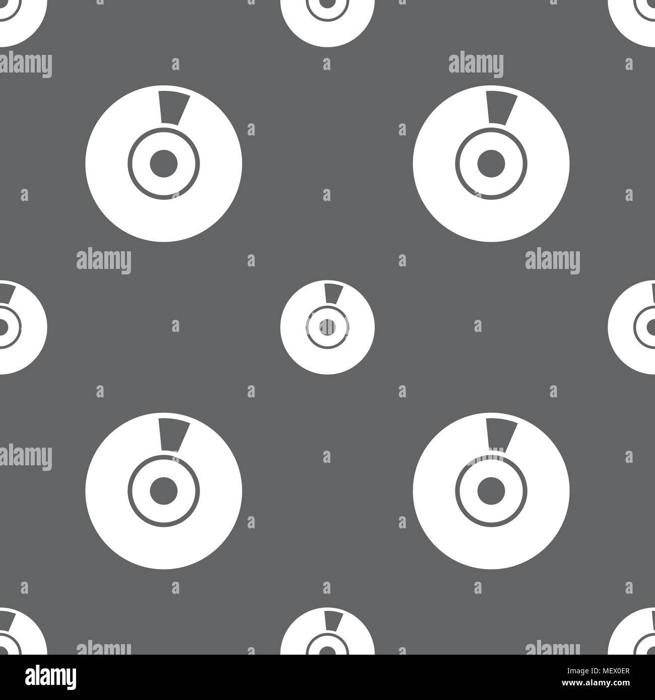 CD or DVD icon sign. Seamless pattern on a gray background. Vector ...