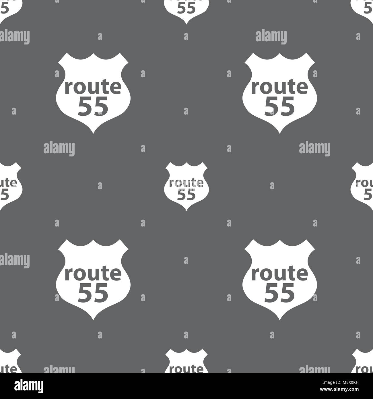 Route 55 highway icon sign. Seamless pattern on a gray background ...