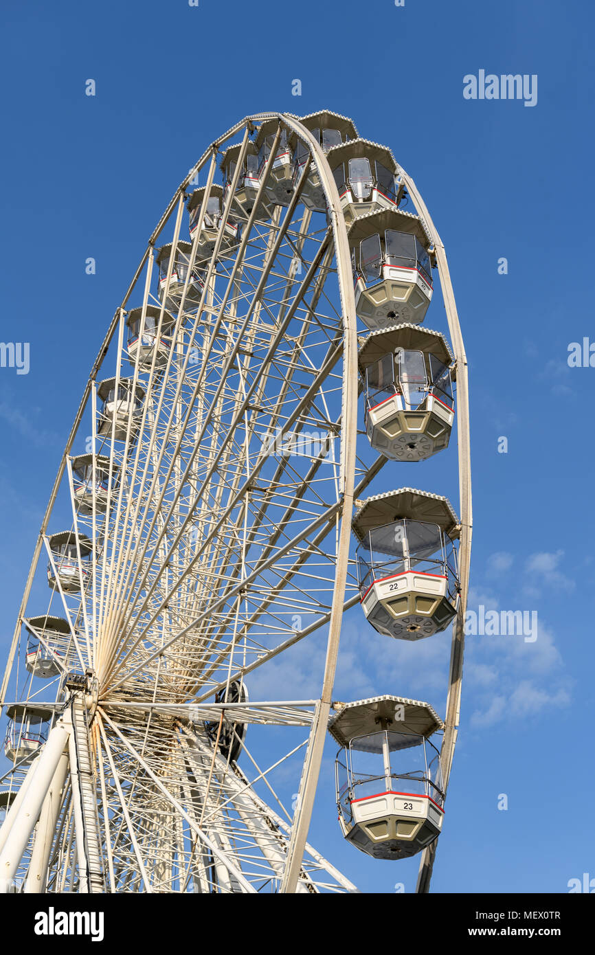 Ferris Wheel with blue background Stock Photo - Alamy