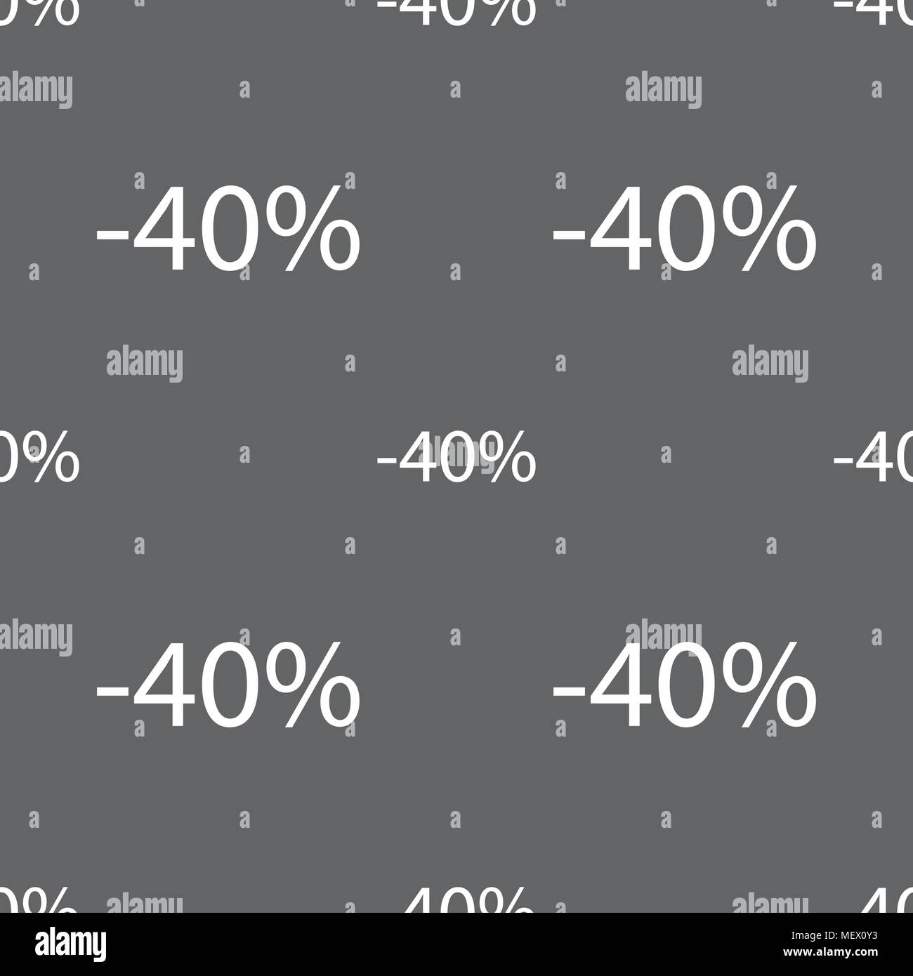 40 percent discount sign icon. Sale symbol. Special offer label ...