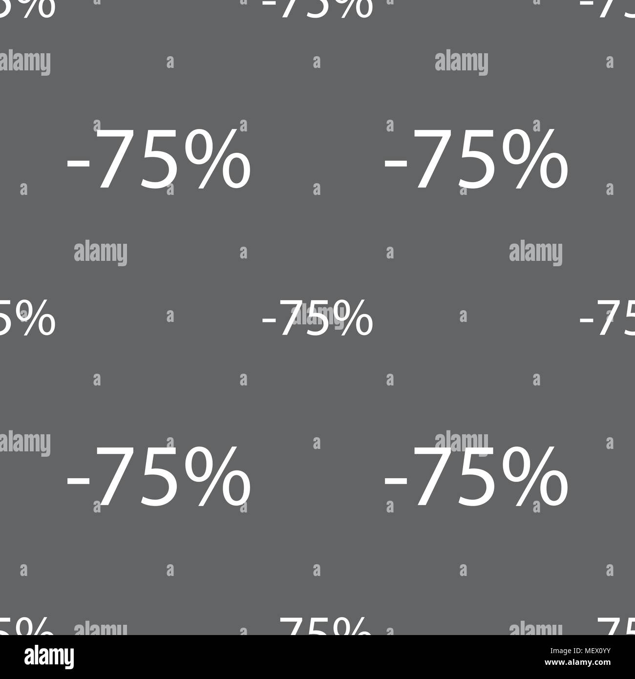75 percent discount sign icon. Sale symbol. Special offer label ...