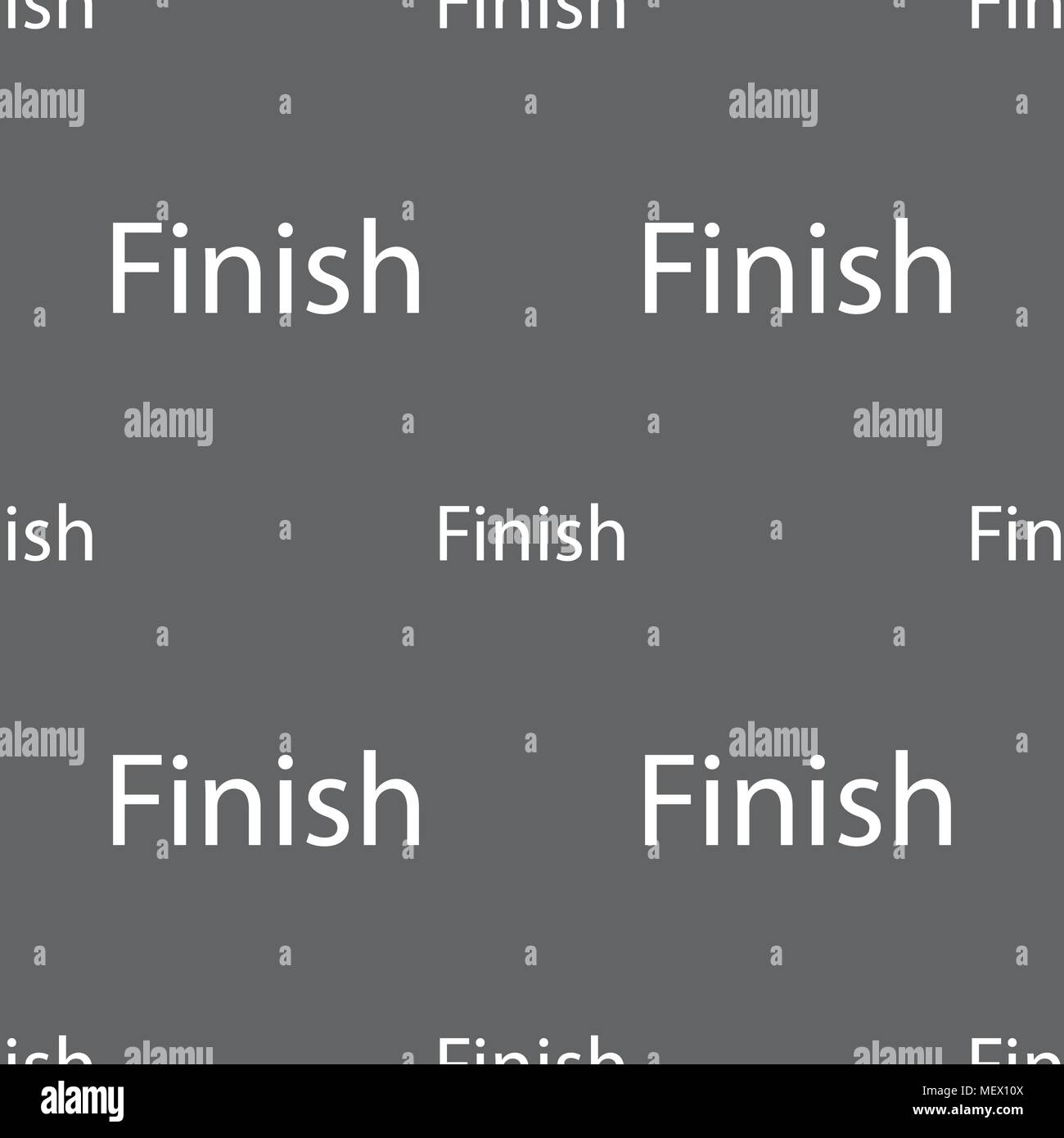 Finish sign icon. Power button. Seamless pattern on a gray background ...