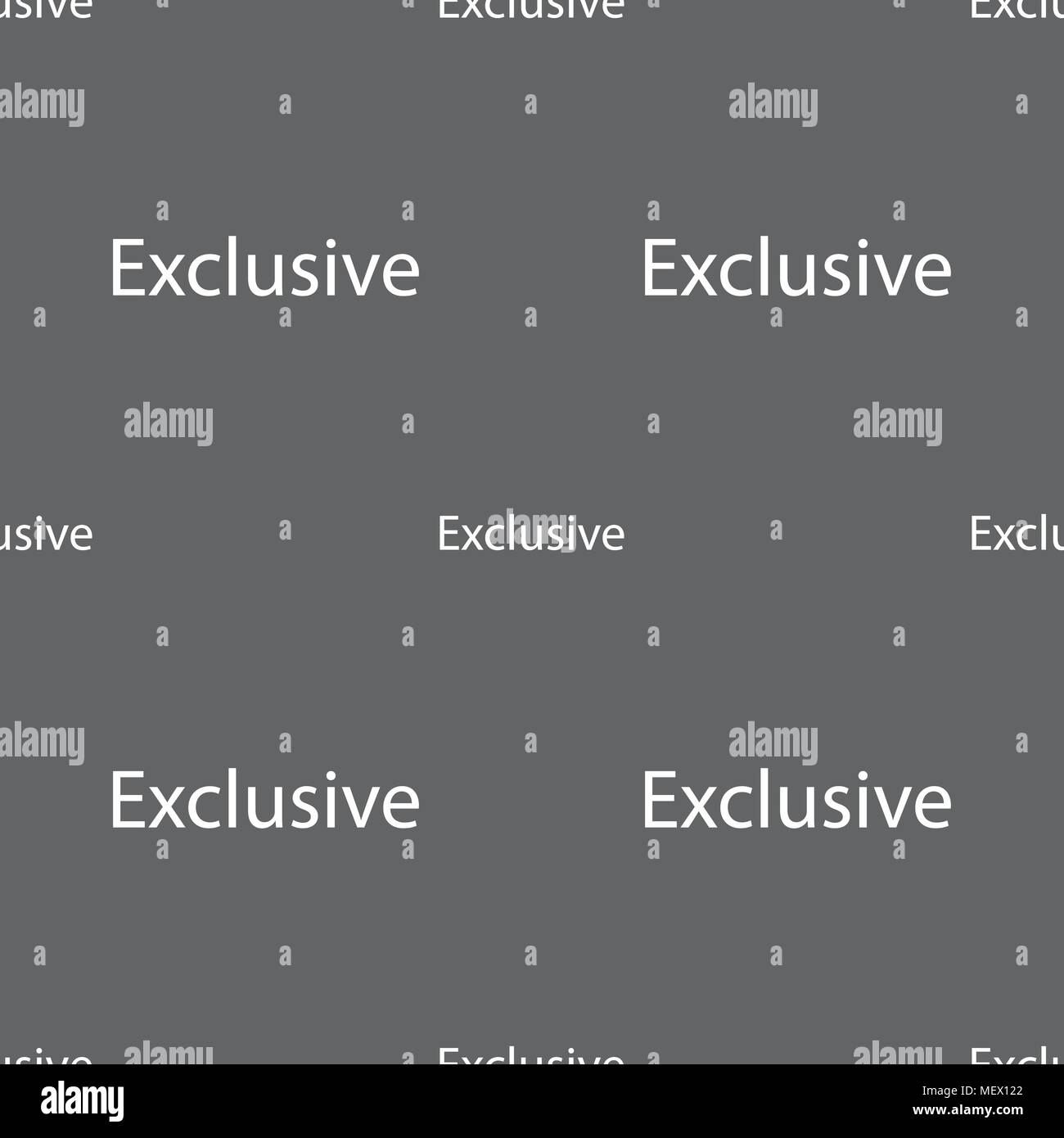 Exclusive sign icon. Special offer symbol. Seamless pattern on a gray ...