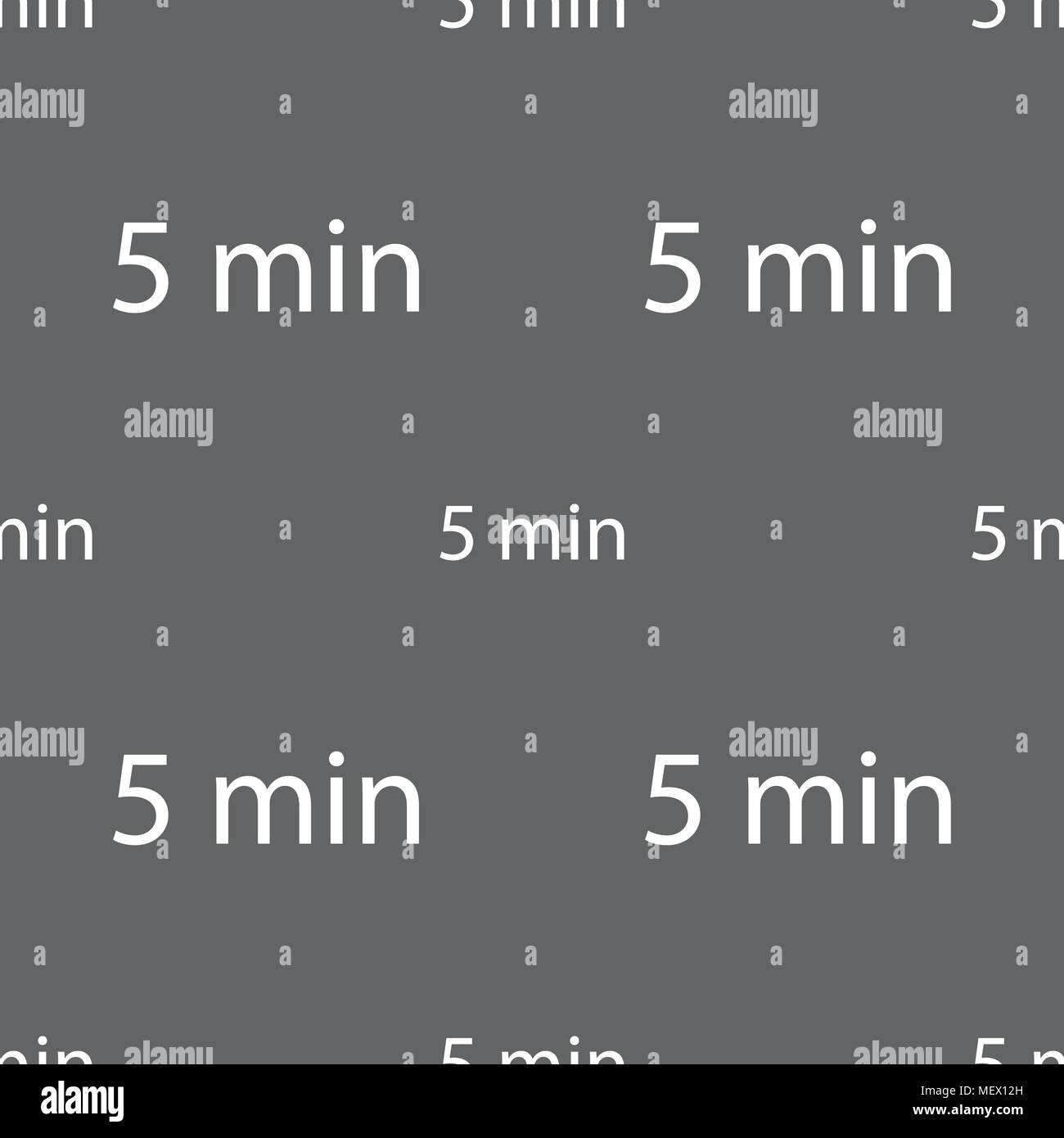 5 minutes sign icon. Seamless pattern on a gray background. Vector ...