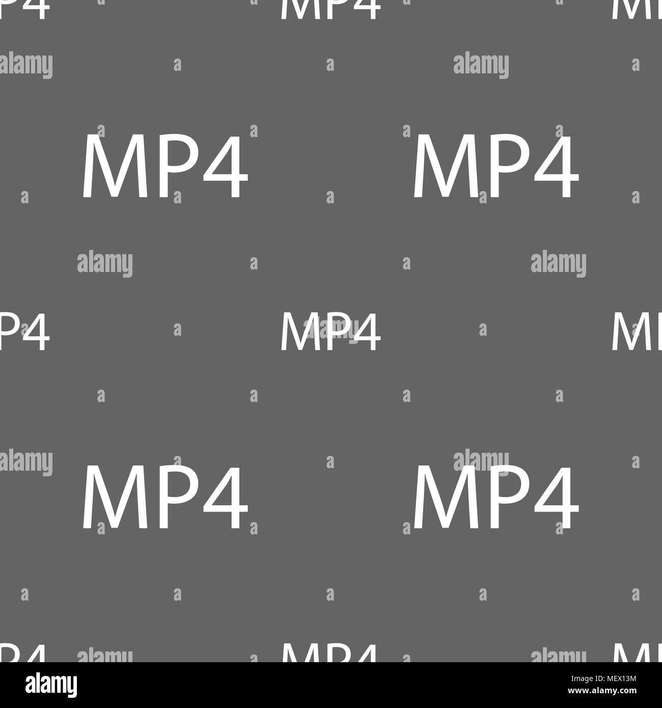 Mpeg4 video format sign icon. symbol. Seamless pattern on a gray ...