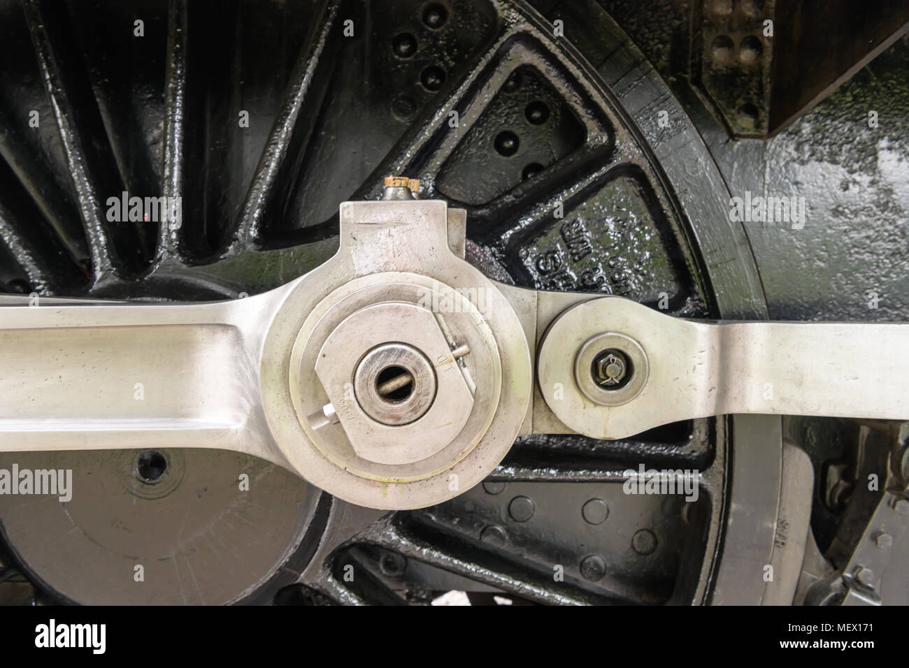 Close up of a steam engine wheel Stock Photo - Alamy