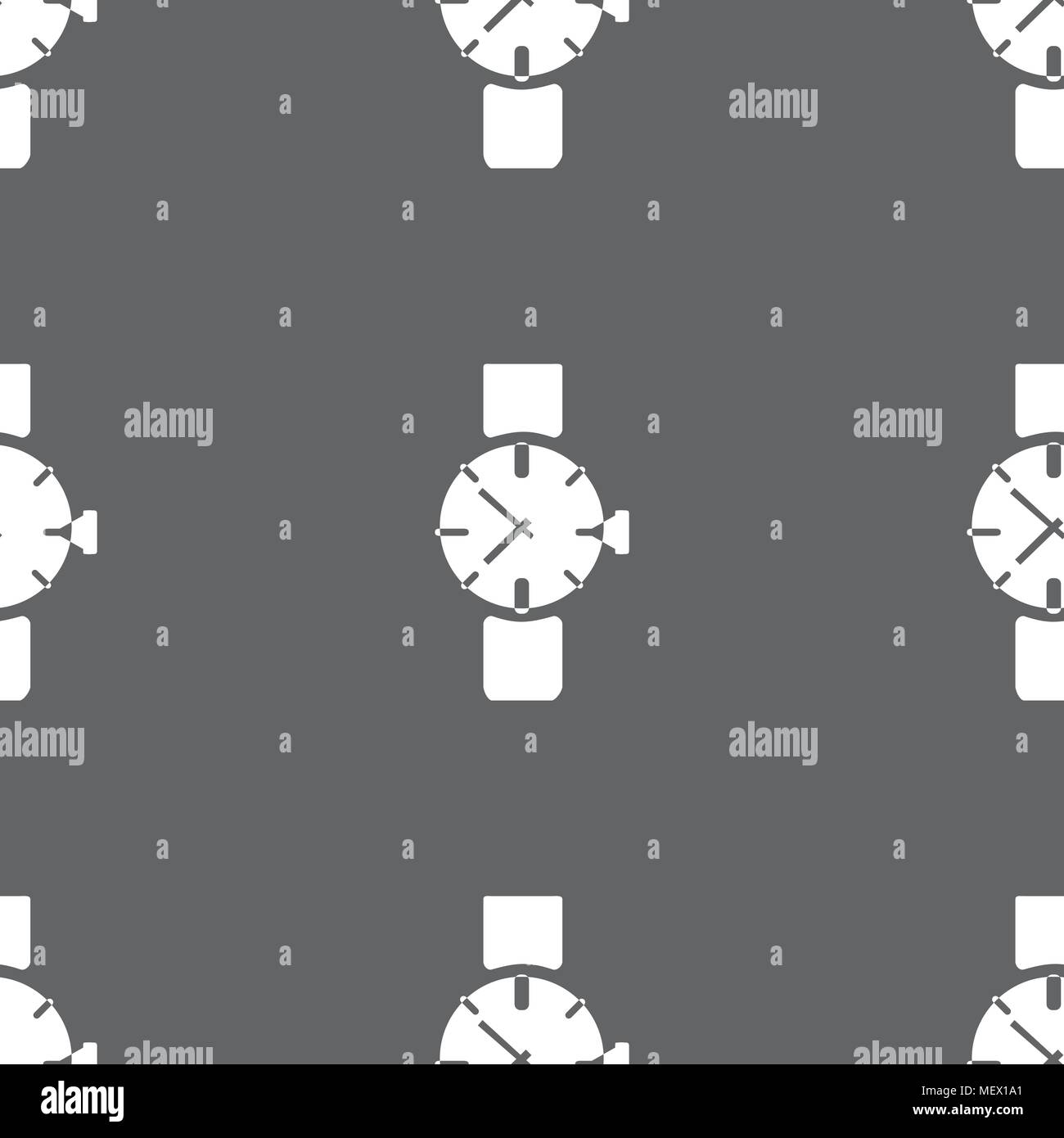 watches icon symbol . Seamless pattern on a gray background. Vector ...
