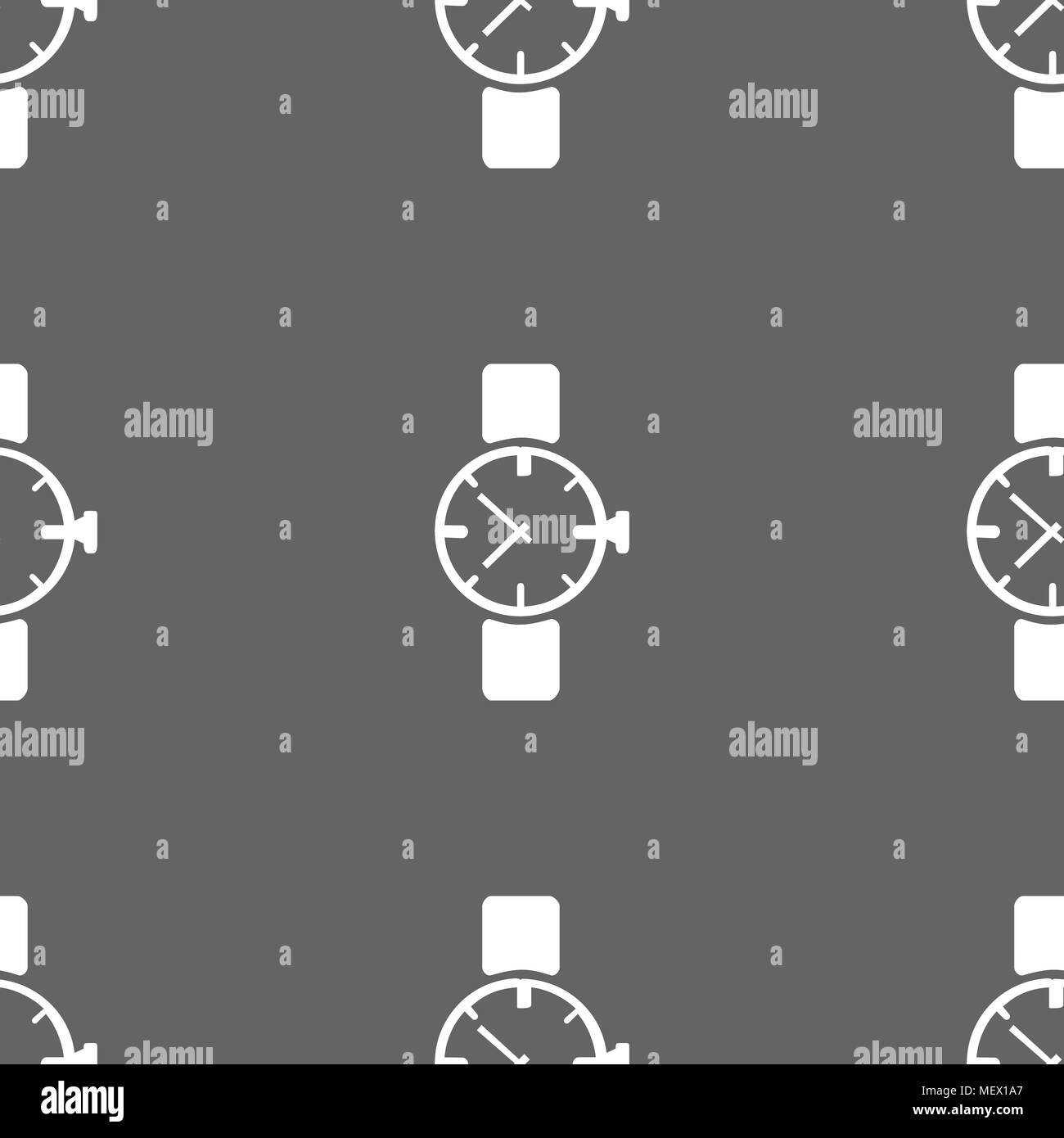 watches icon symbol . Seamless pattern on a gray background. Vector ...