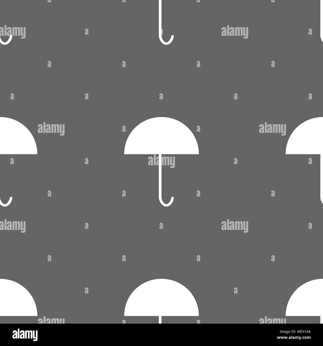 Umbrella sign icon. Rain protection symbol. Seamless pattern on a gray ...