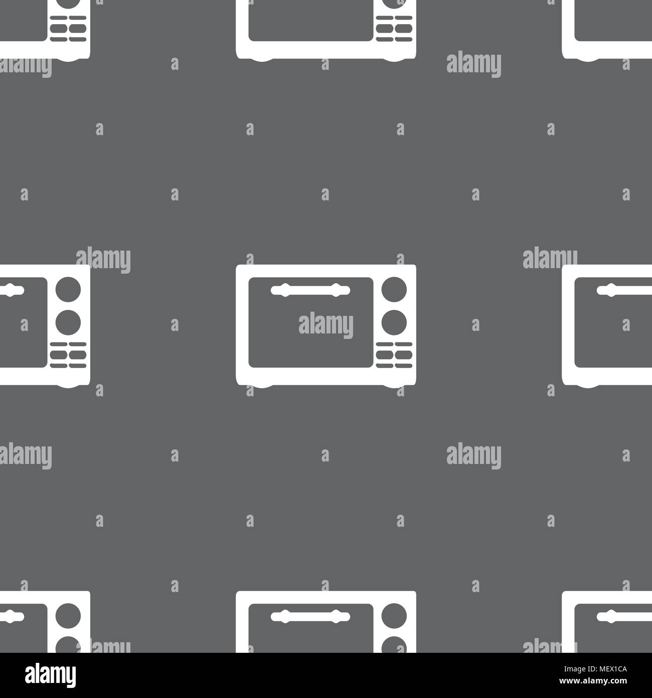 Microwave oven sign icon. Kitchen electric stove symbol. Seamless ...