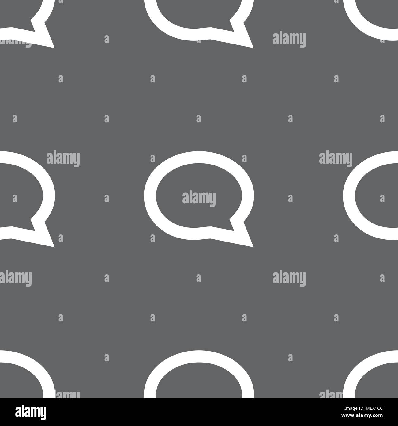 Speech bubble icons. Think cloud symbols. Seamless pattern on a gray ...