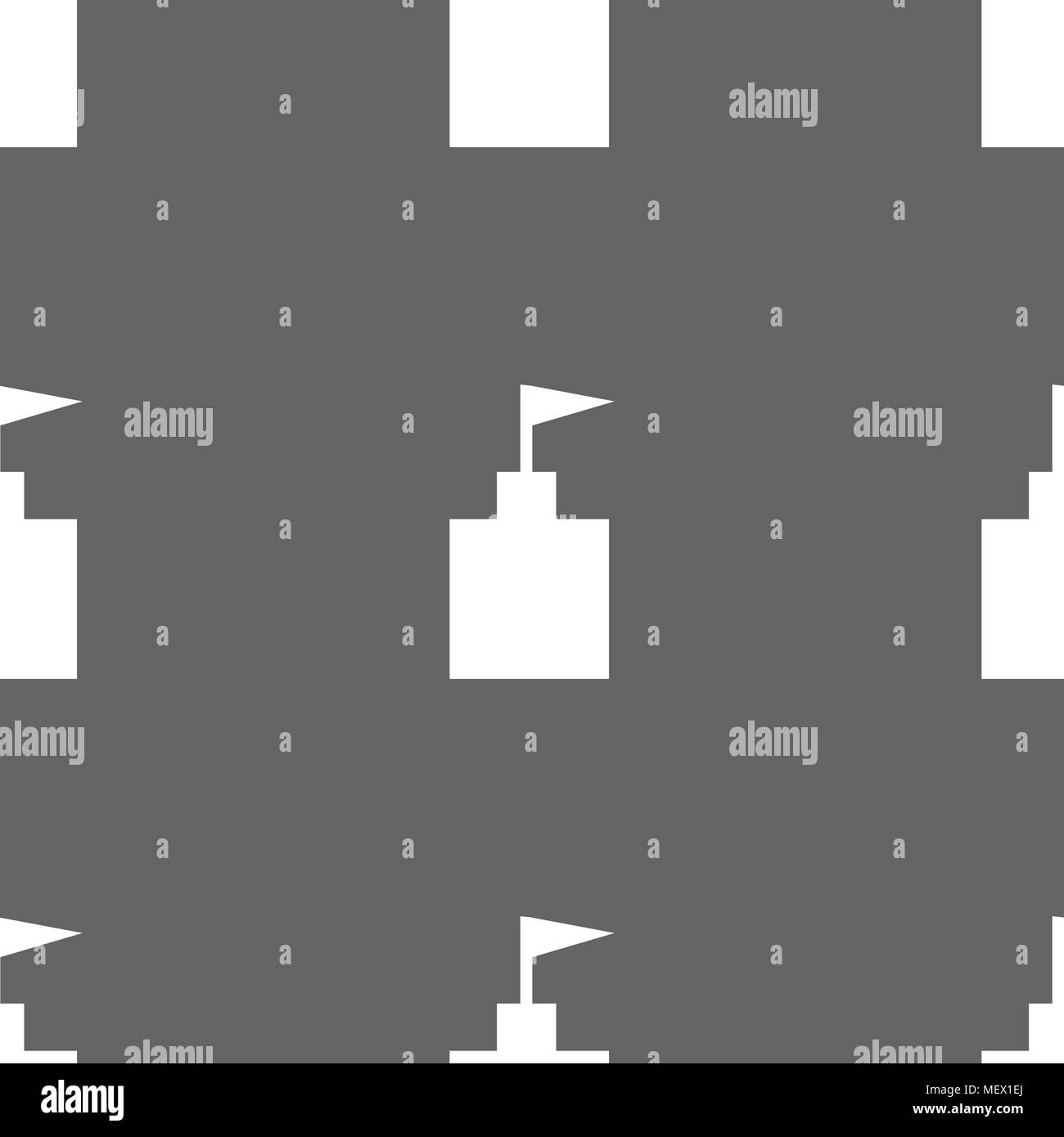 tower icon. Set Flat modern. Seamless pattern on a gray background ...