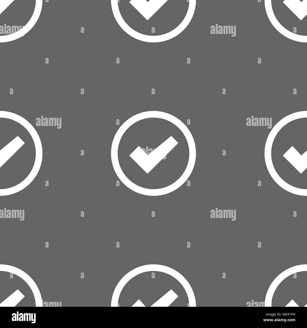 Check mark sign icon . Confirm approved symbol. Seamless pattern on a ...
