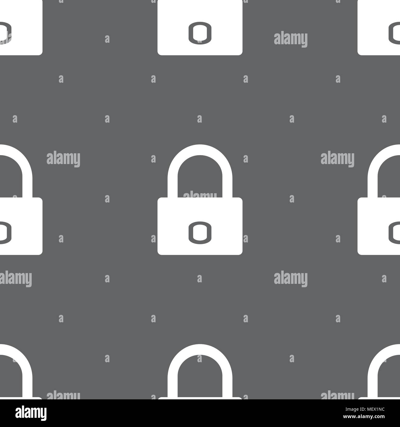 Lock sign icon. Locker symbol. Seamless pattern on a gray background ...