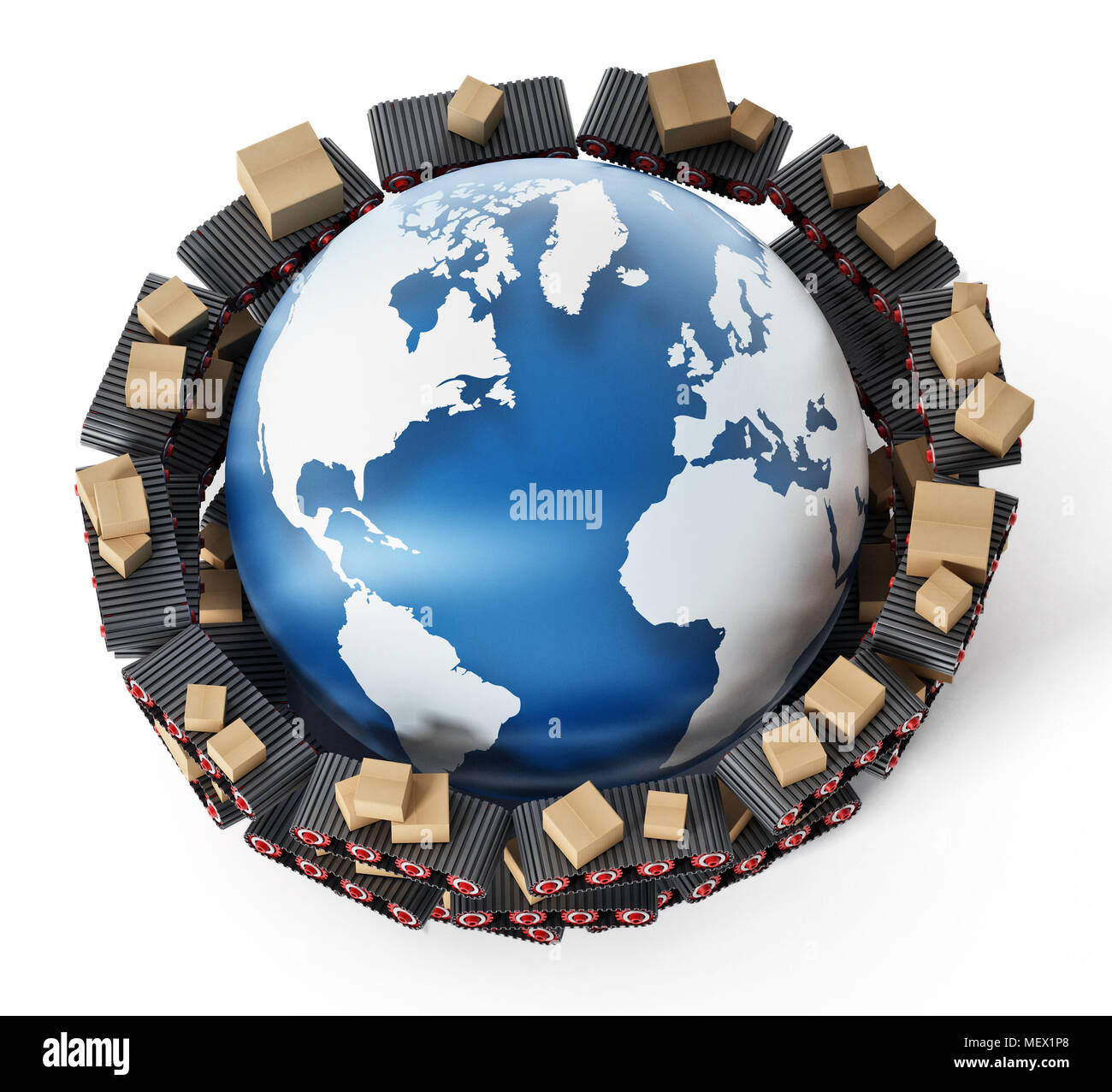 Globe map boxes hi-res stock photography and images - Alamy