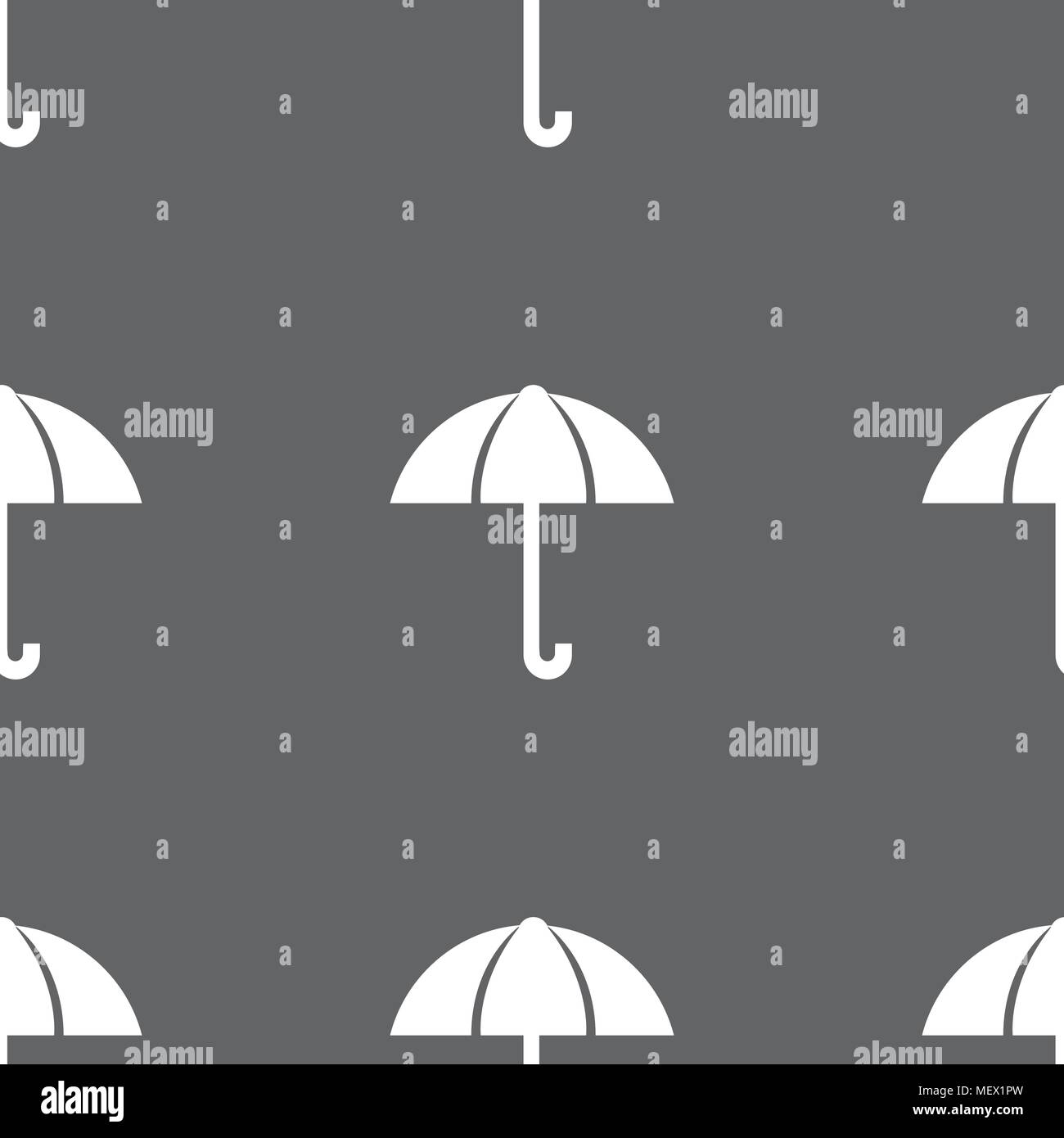 Umbrella sign icon. Rain protection symbol. Seamless pattern on a gray ...