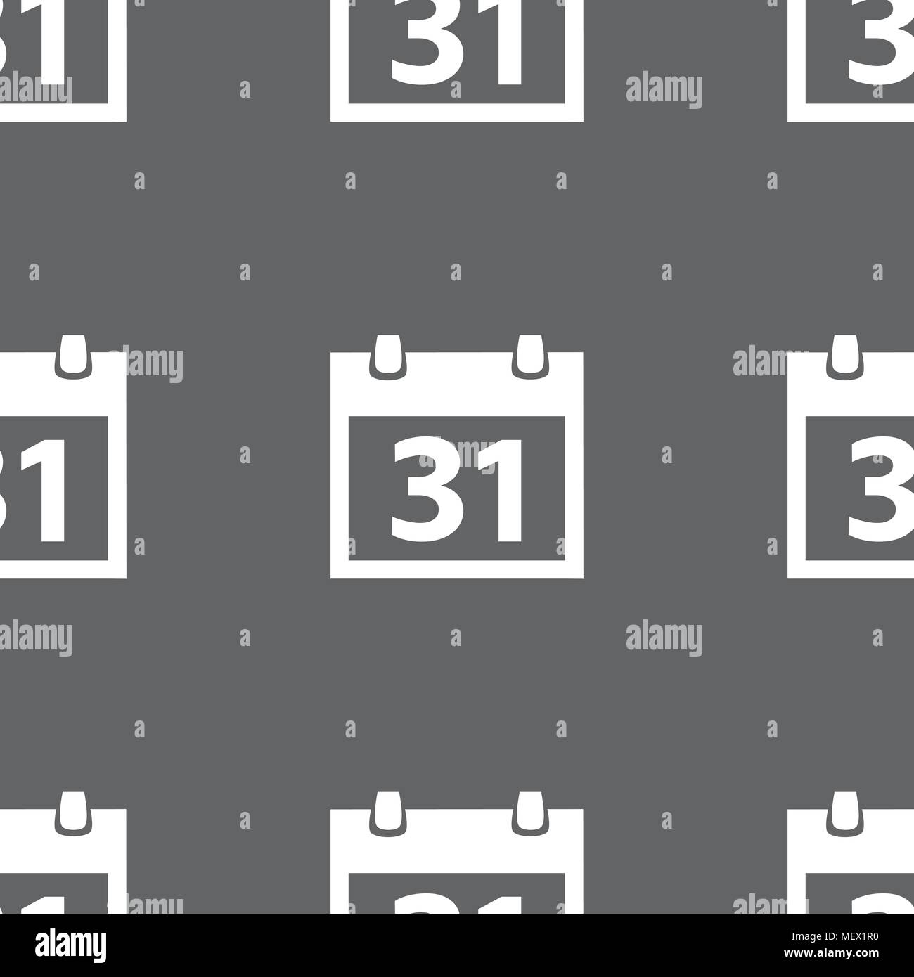 Calendar sign icon. 31 day month symbol. Date button. Seamless pattern ...