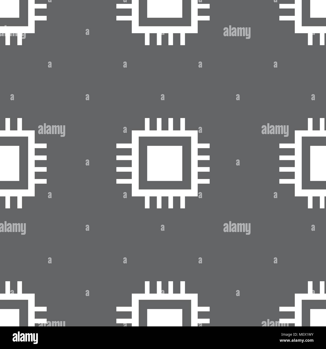Central Processing Unit Icon. Technology scheme circle symbol. Seamless ...