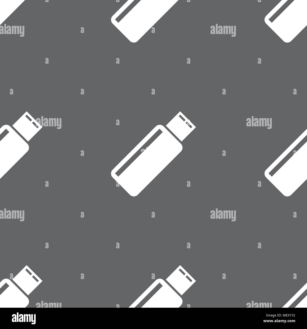 Usb sign icon. Usb flash drive stick symbol. Seamless pattern on a gray ...