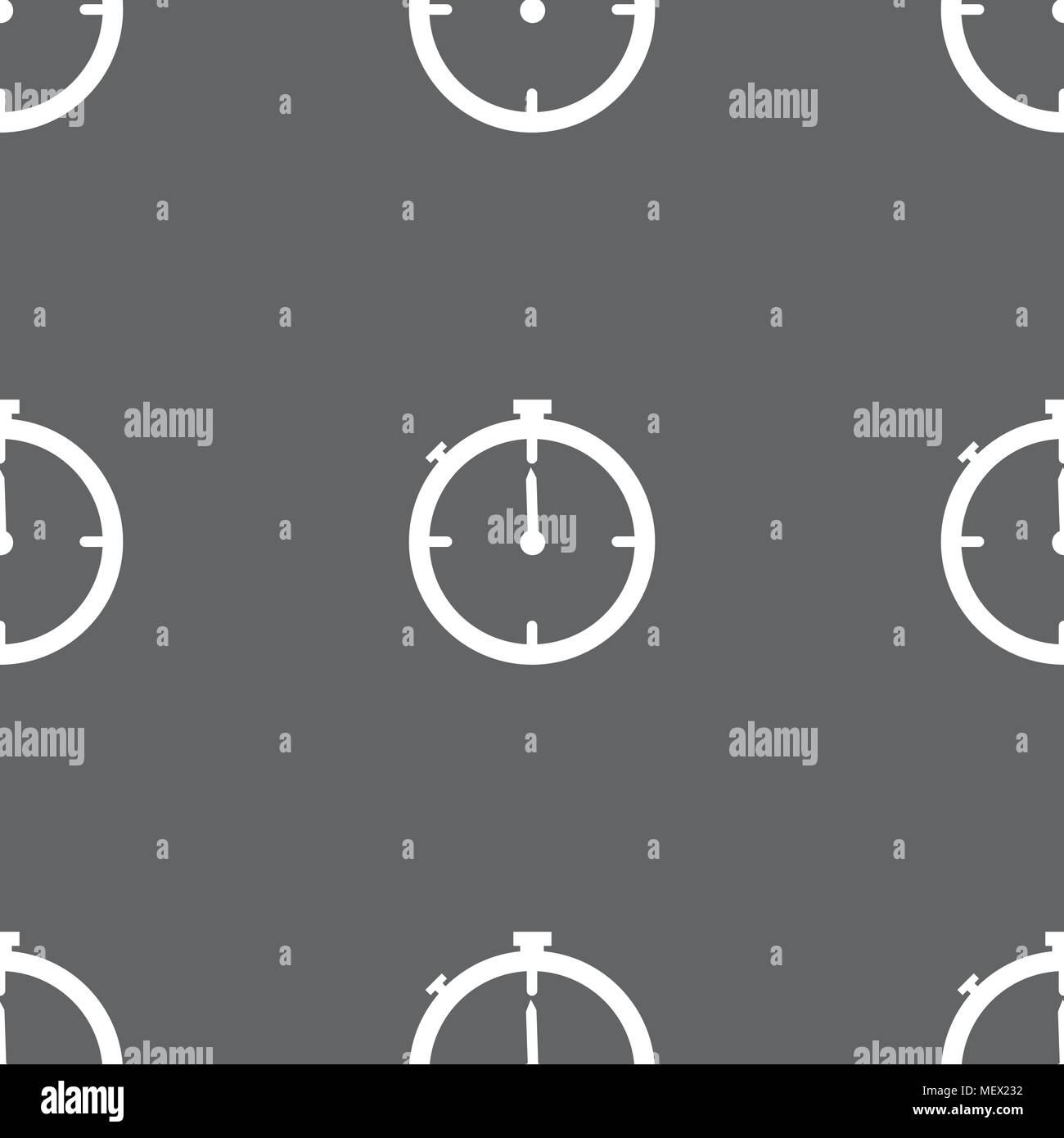 Timer sign icon. Stopwatch symbol.. Seamless pattern on a gray ...
