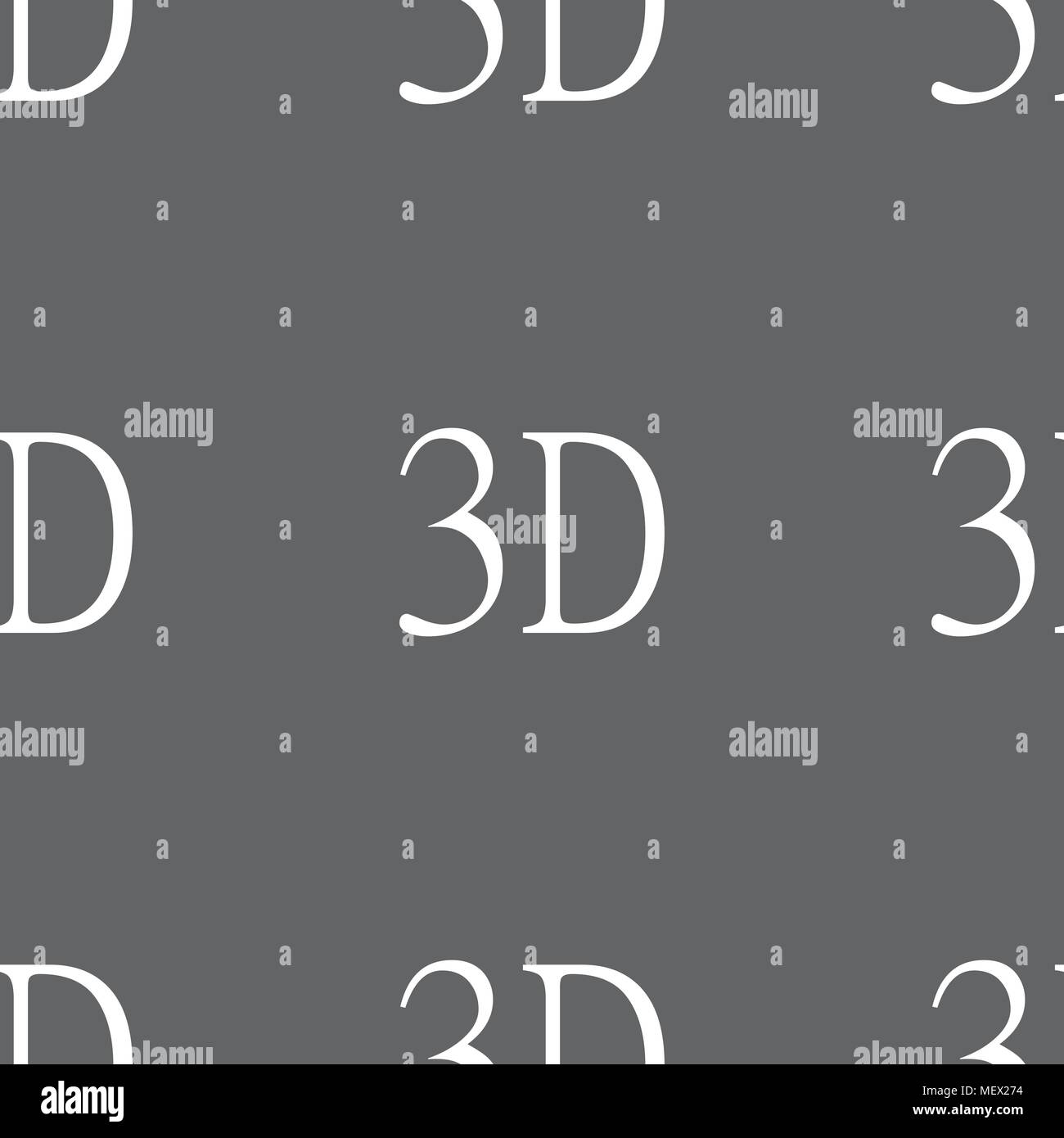 3D sign icon. 3D New technology symbol. Seamless pattern on a gray ...
