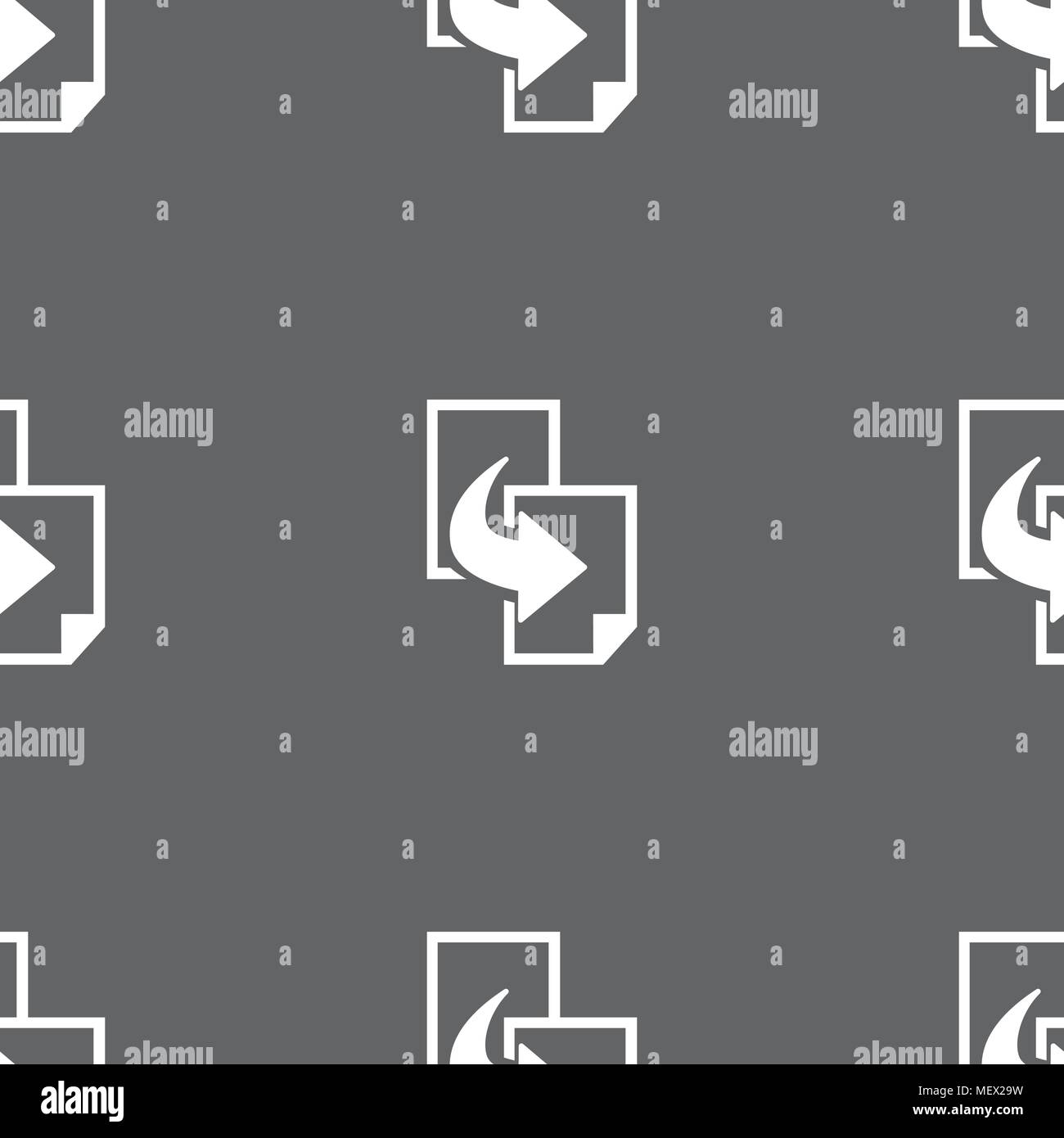 Copy File Sign Icon Duplicate Document Symbol Seamless Pattern On A Gray Background Vector