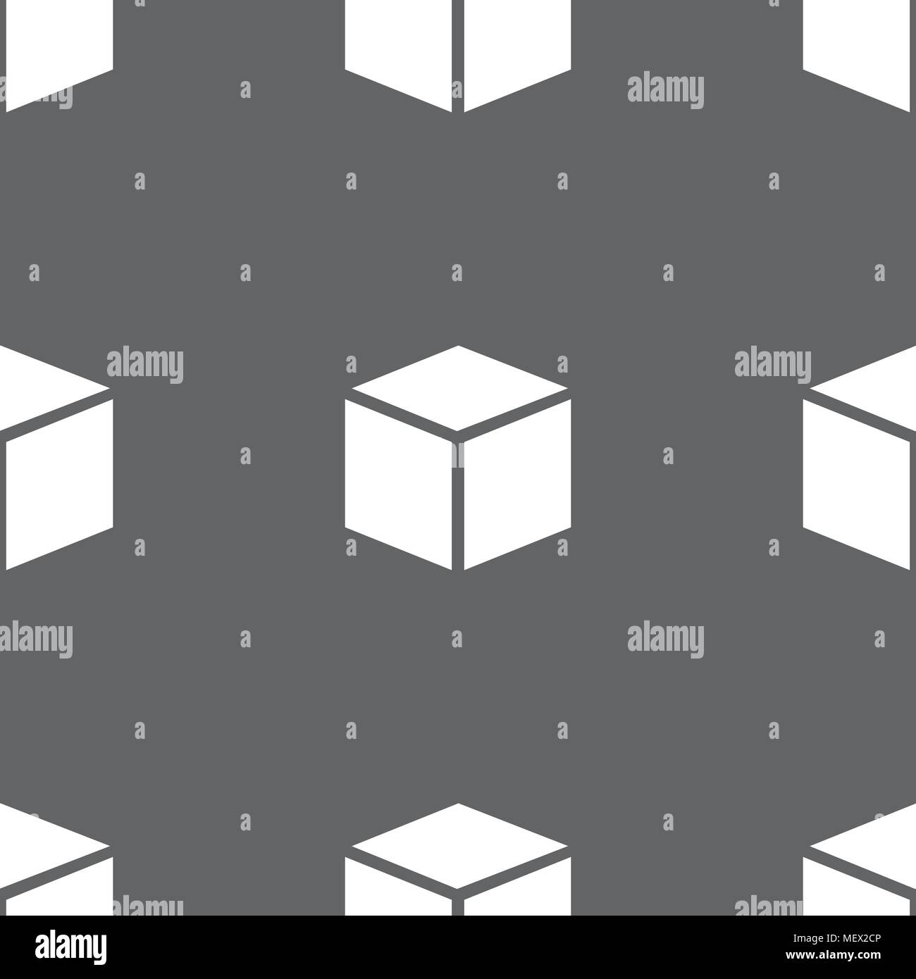 3d cube icon sign. Seamless pattern on a gray background. Vector ...