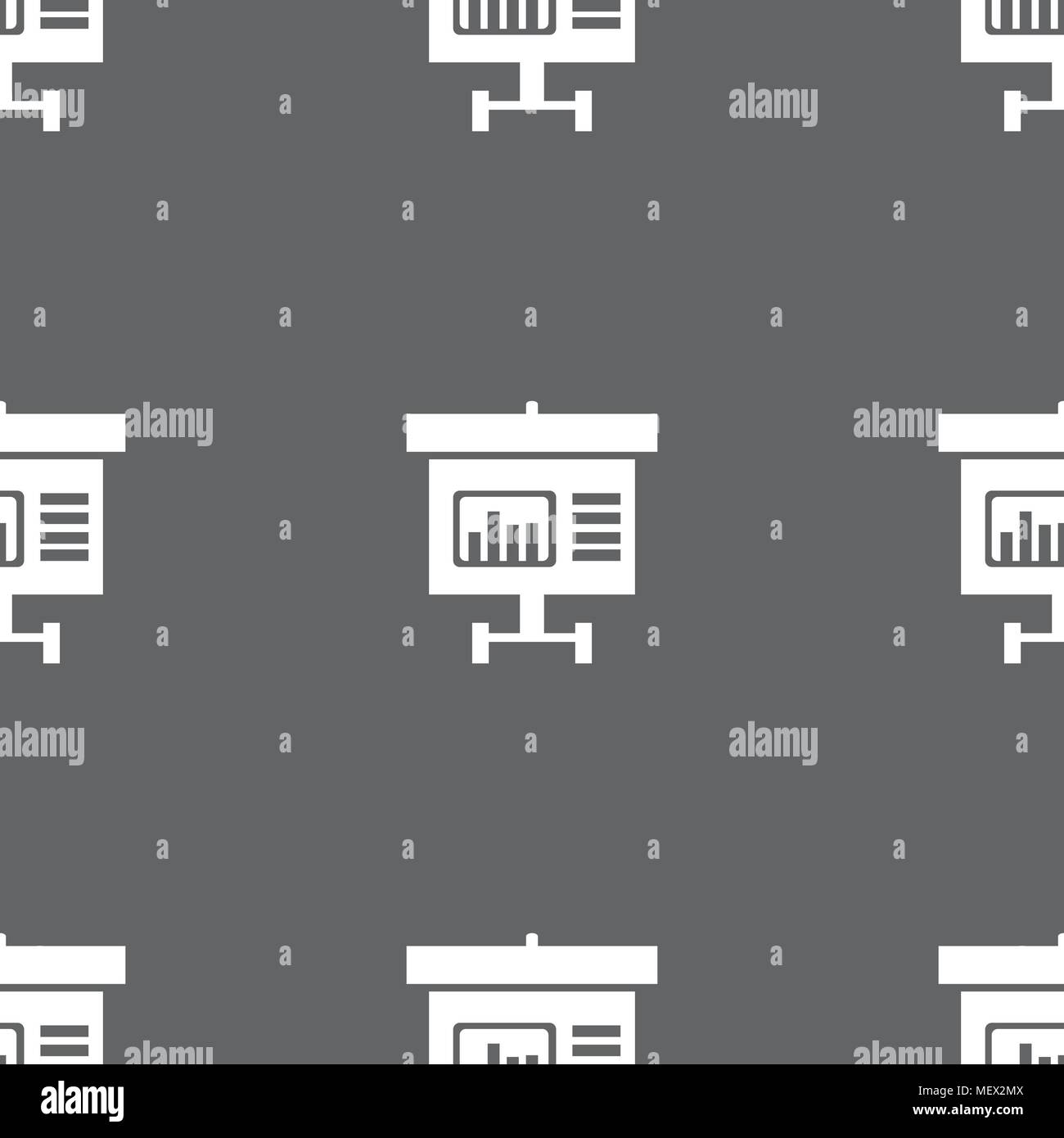 Graph icon sign. Seamless pattern on a gray background. Vector ...