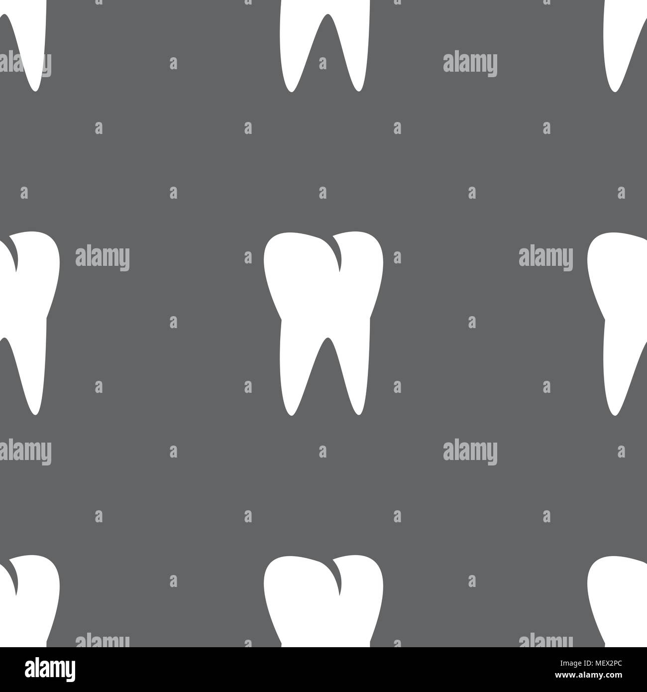 tooth icon. Seamless pattern on a gray background. Vector illustration ...