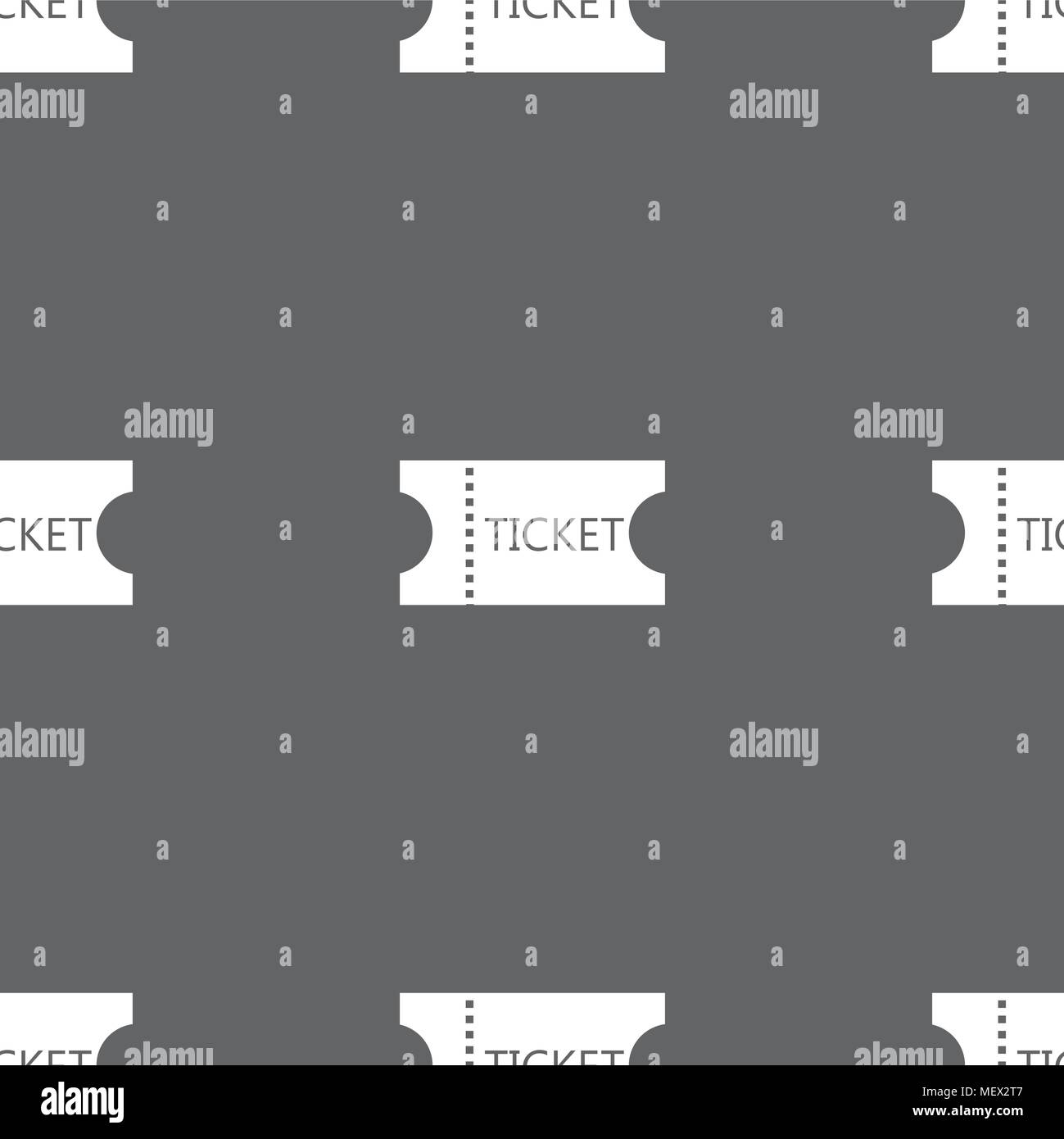 ticket icon sign. Seamless pattern on a gray background. Vector ...