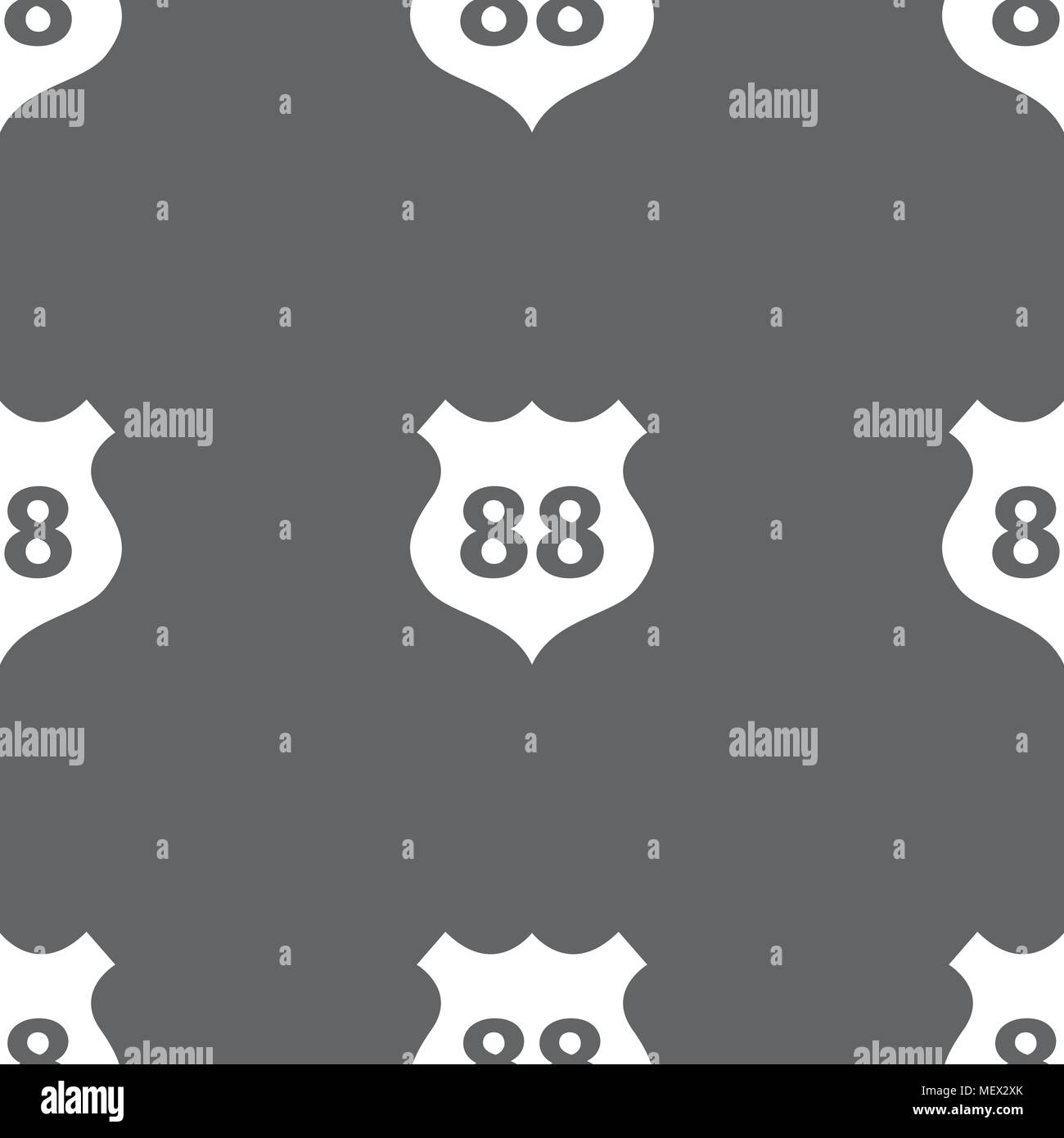 Route 88 highway icon sign. Seamless pattern on a gray background ...