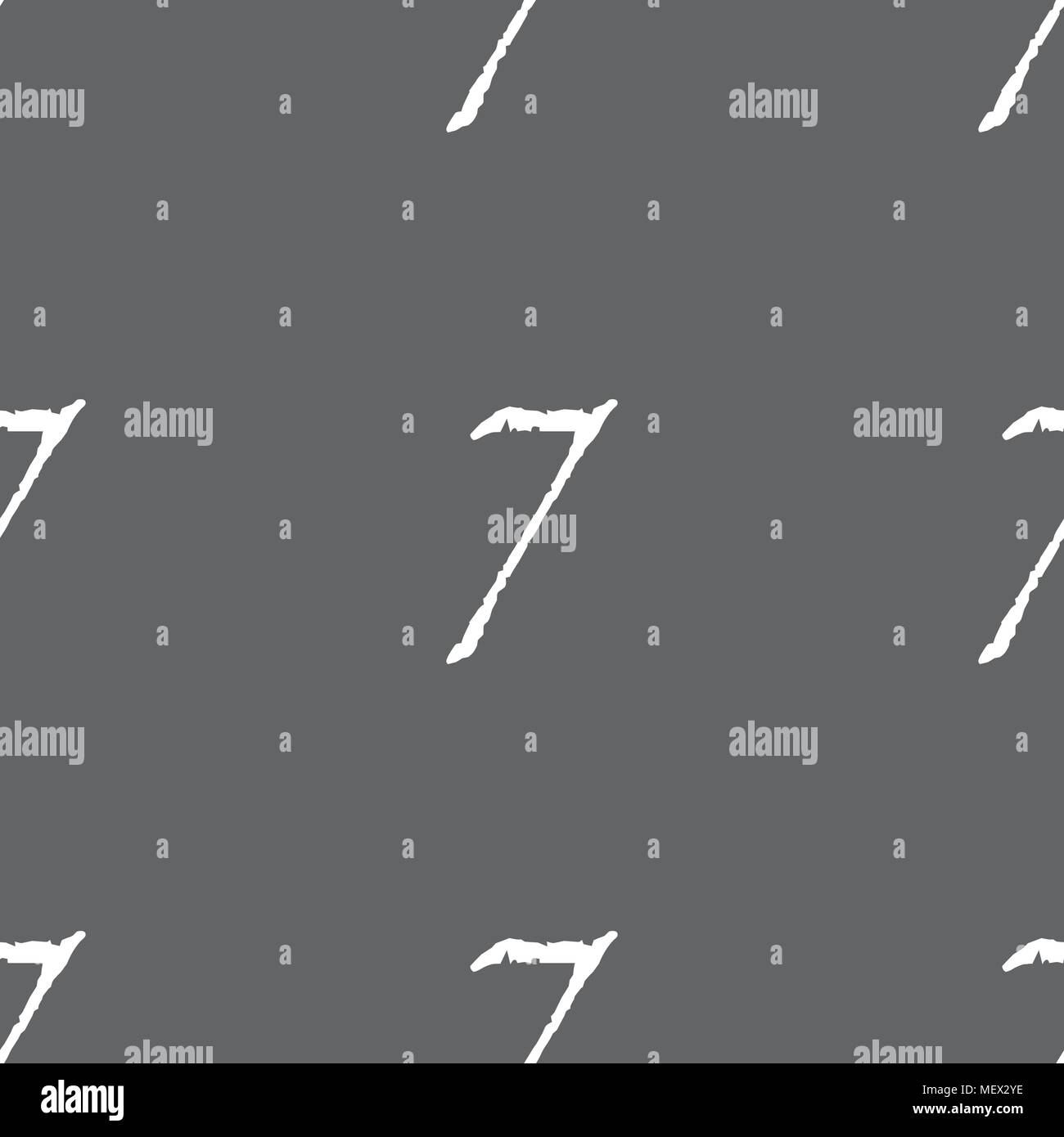 number seven icon sign. Seamless pattern on a gray background. Vector ...