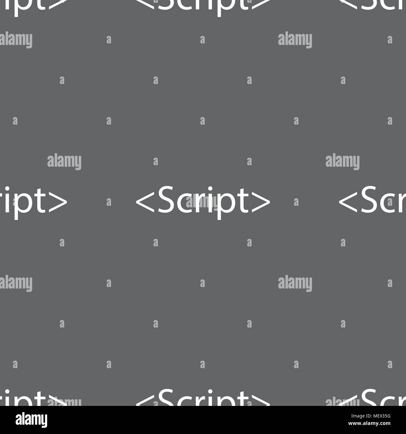 Script Sign Icon Javascript Code Symbol Seamless Pattern On A Gray