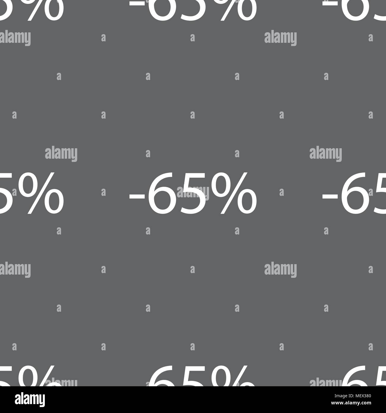 65 percent discount sign icon. Sale symbol. Special offer label ...