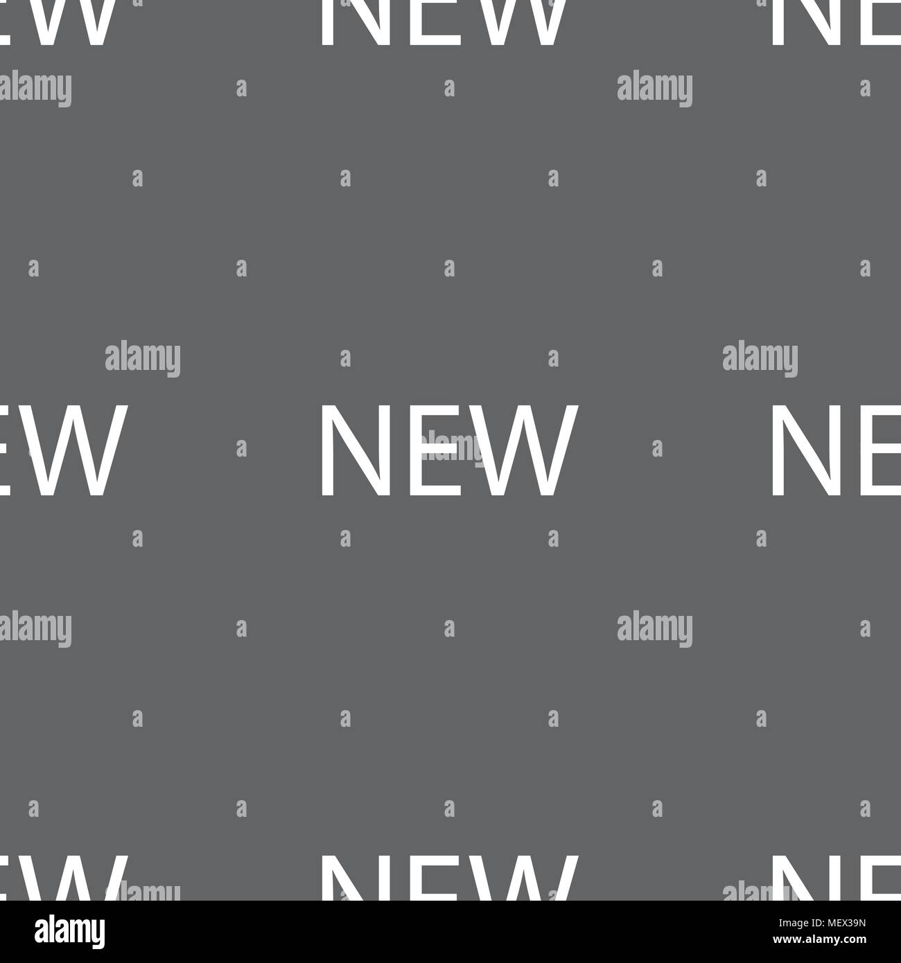 New sign icon. arrival button symbol. Seamless pattern on a gray ...