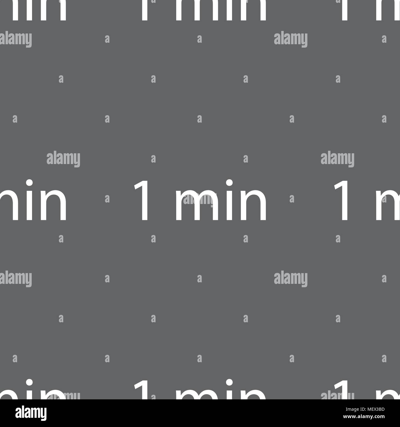 1 minutes sign icon. Seamless pattern on a gray background. Vector ...