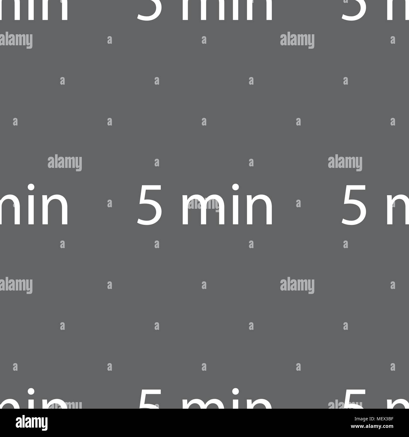 5 minutes sign icon. Seamless pattern on a gray background. Vector ...