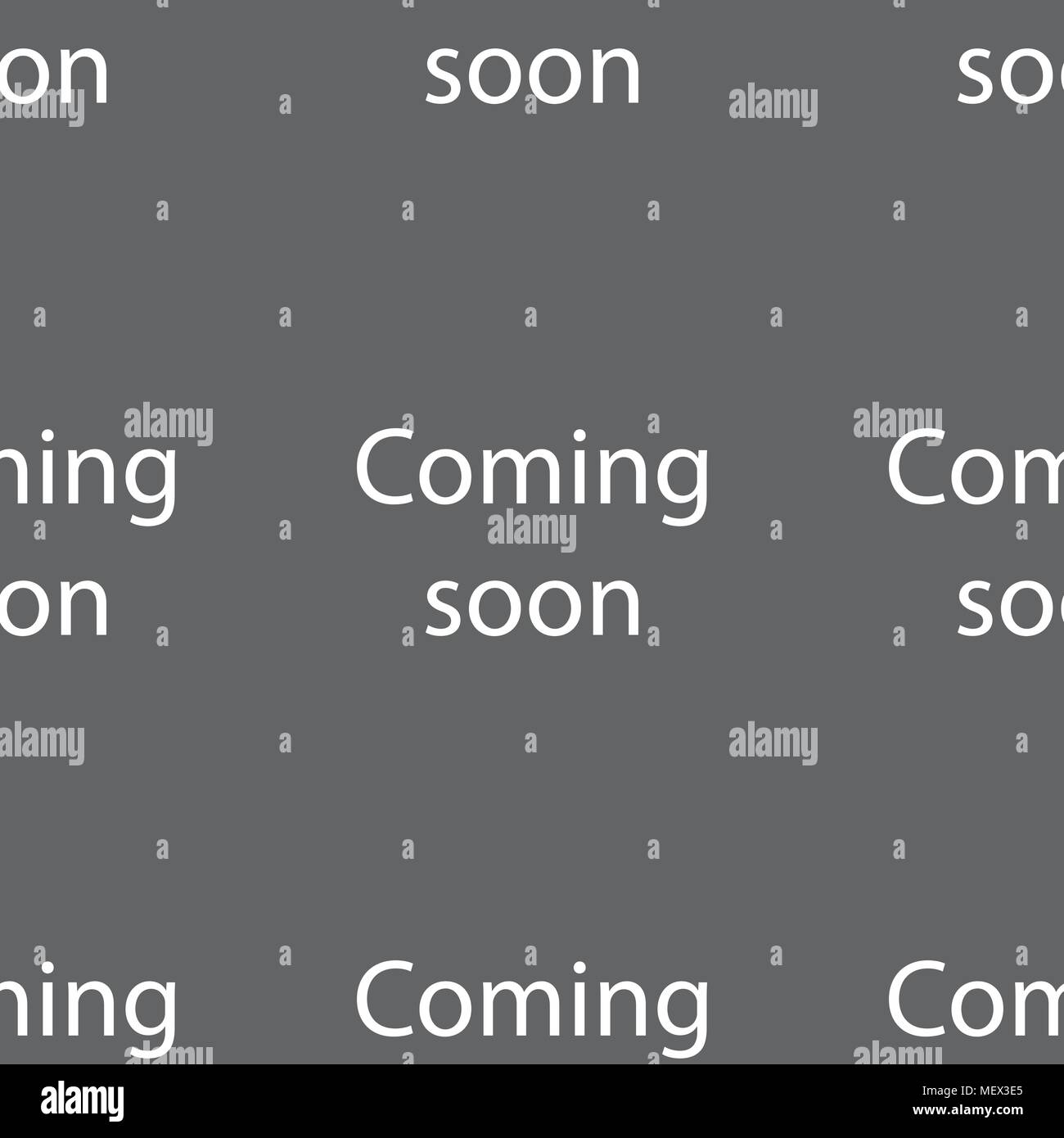 Coming soon sign icon. Promotion announcement symbol. Seamless pattern ...