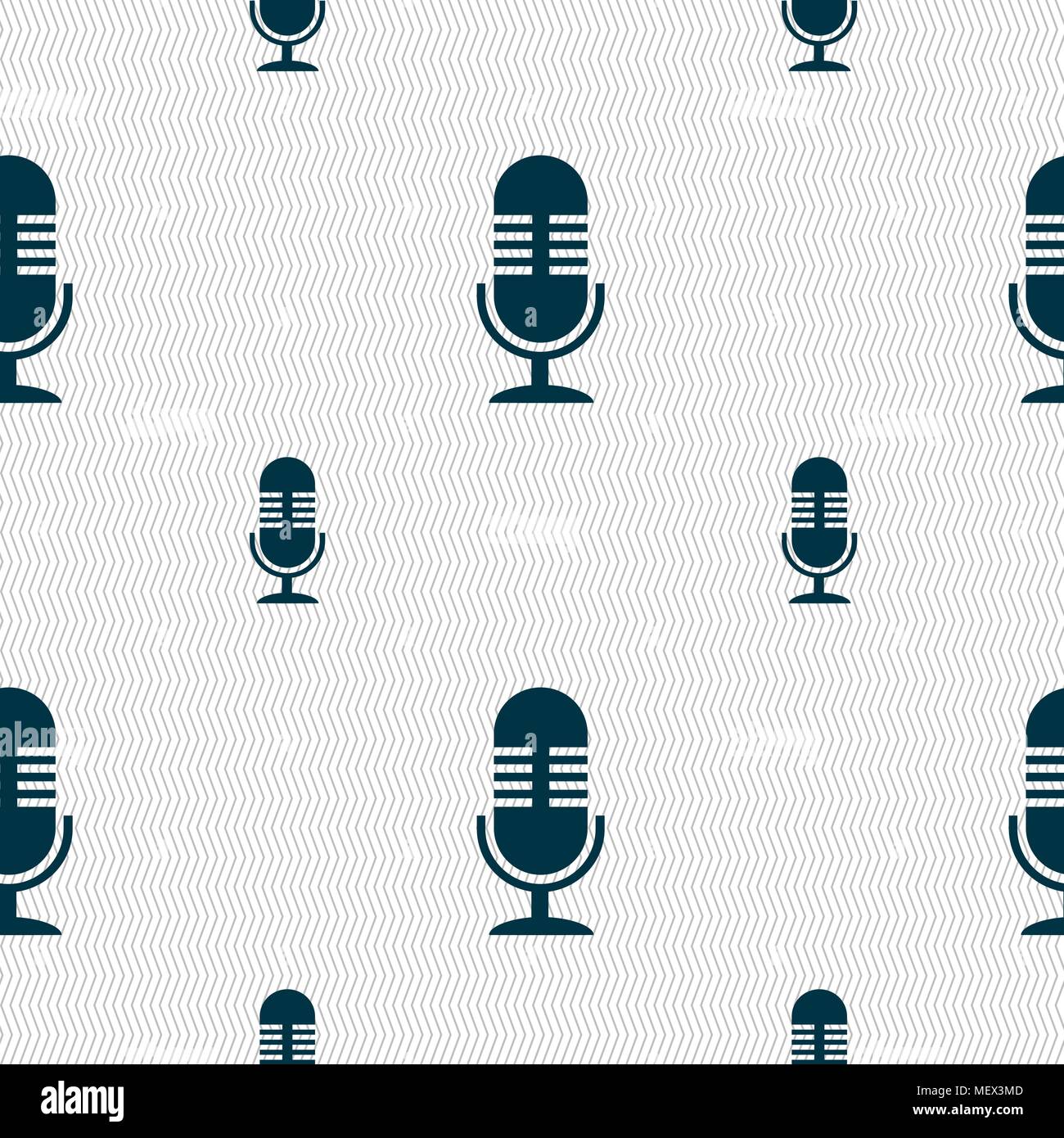 microphone icon sign. Seamless pattern with geometric texture. Vector ...