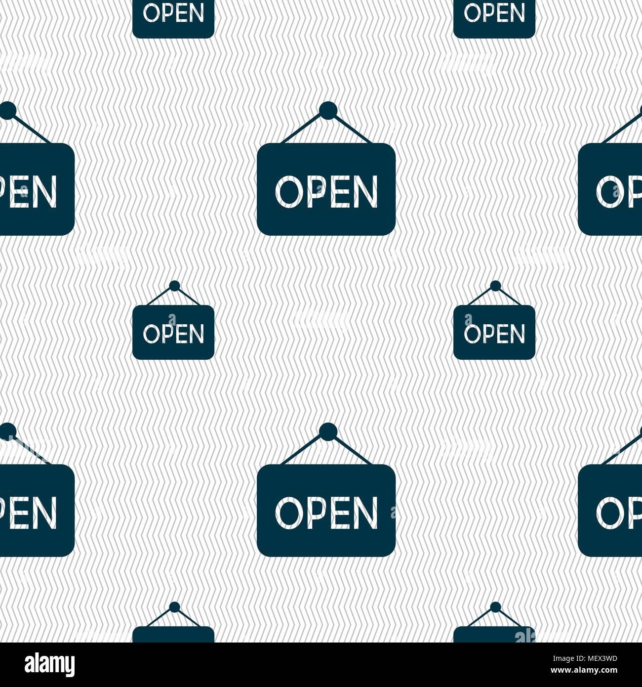 open icon sign. Seamless pattern with geometric texture. Vector ...