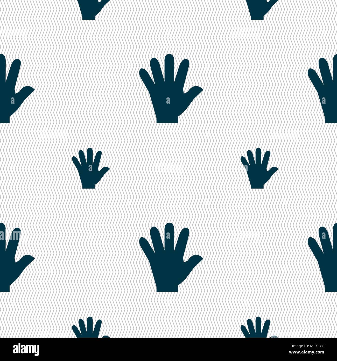 hand icon sign. Seamless pattern with geometric texture. Vector ...