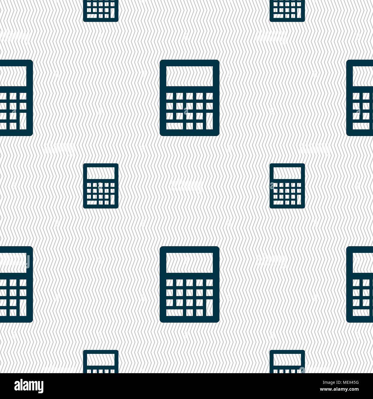 Calculator icon sign. Seamless pattern with geometric texture. Vector ...